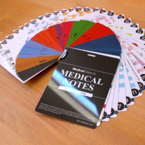 Medical Notes 67 Medical Reference Cards (3.5" x 5" Cards) for Internal Medicine, Surgery, Anesthesia, OBGYN, Pediatrics, Neurology, and Psychiatry - Waterproof Full Color cards