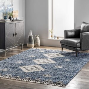 nuloom transitional regina shag area rug, 5x8, blue