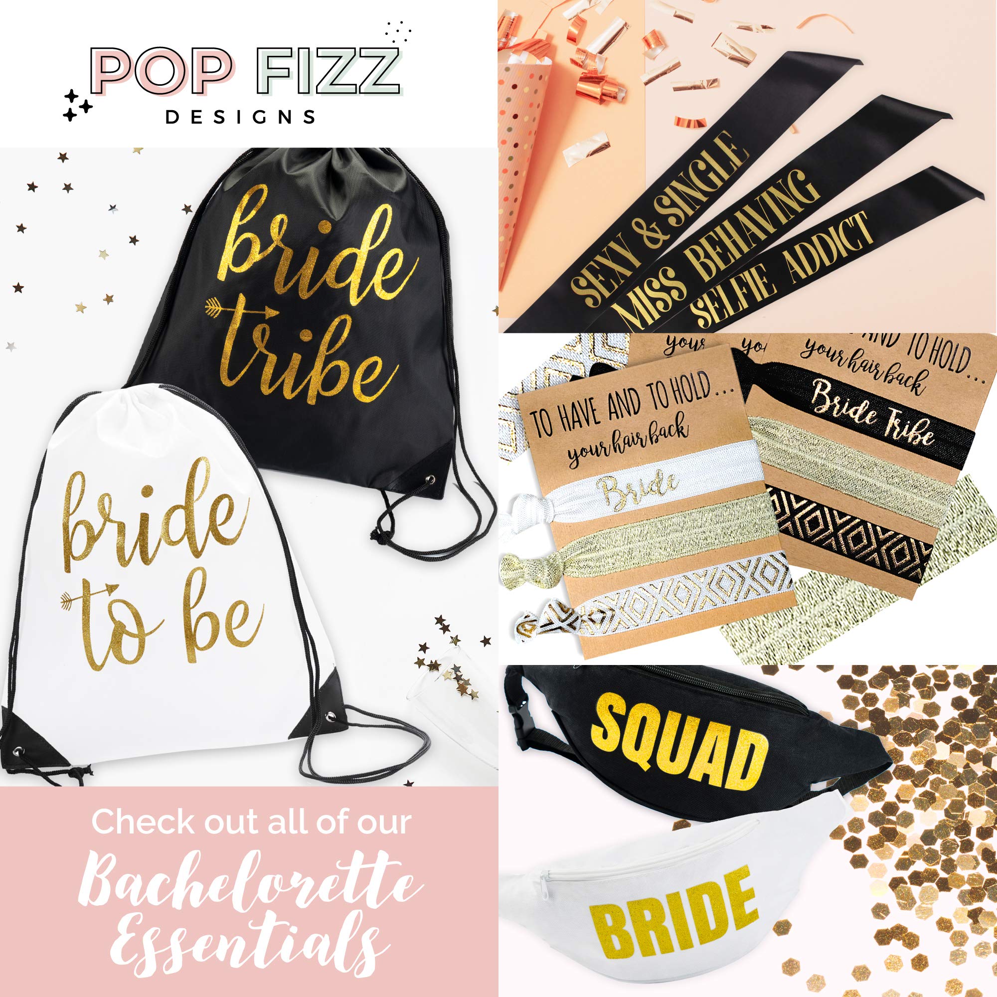 Pop Fizz Designs Bachelorette Slap Bracelets | Bachelorette Party Favors | Bride Tribe Gifts (Pink)