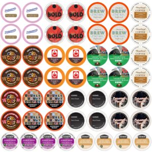 crazy cups coffee pods variety pack, including flavored coffee pods, dark roast, medium roast coffee pods, single serve coffee for keurig k cups machines, perfect coffee gift set, 50 count