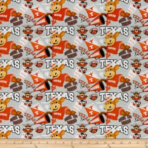 sykel enterprises ncaa texas collegiate mascot multi, fabric by the yard