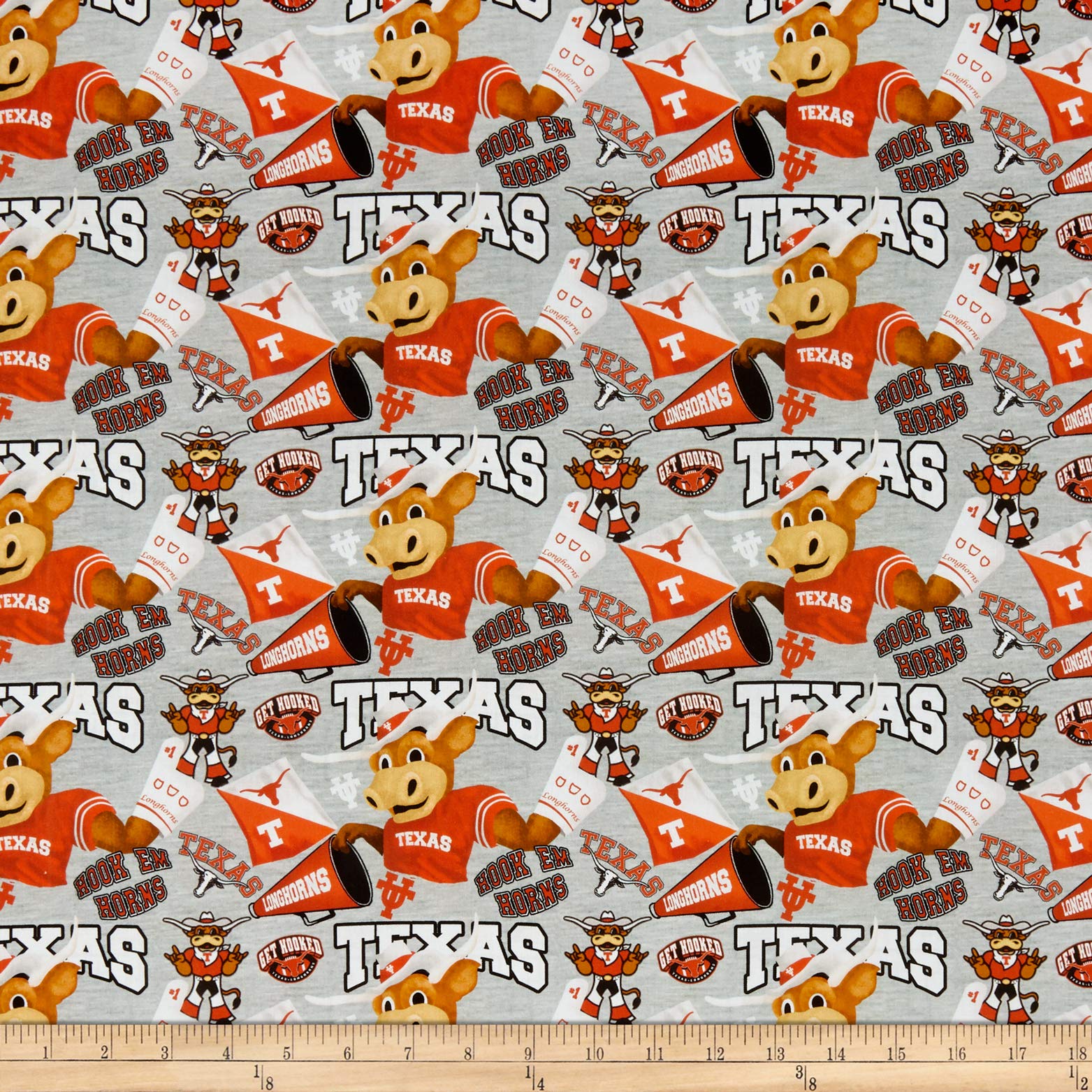 Sykel Enterprises NCAA Texas Collegiate Mascot Multi, Fabric by the Yard