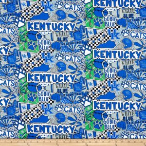 ncaa kentucky wildcats pop art cotton, fabric by the yard