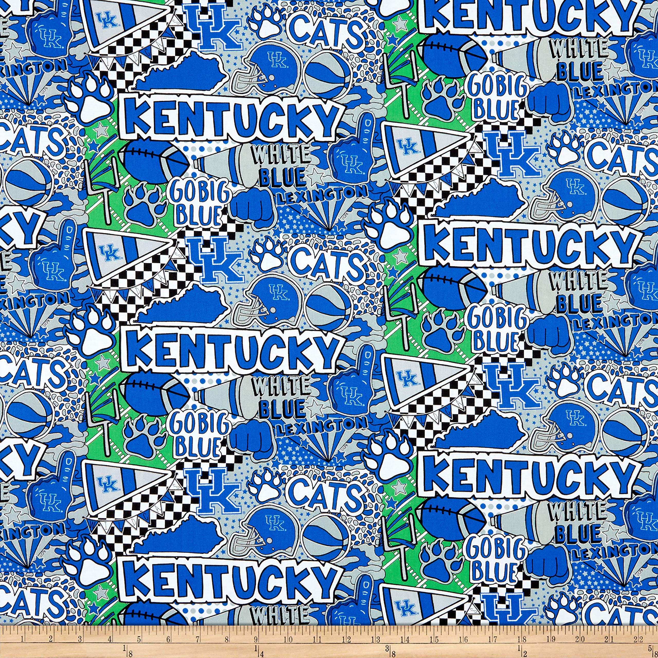 NCAA Kentucky Wildcats Pop Art Cotton, Fabric by the Yard