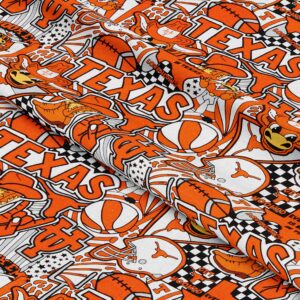 NCAA Texas Longhorns Pop Art Cotton, Fabric by the Yard