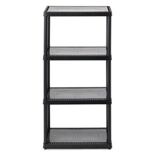 Gracious Living 4 Shelf Tier Light Duty Indoor and Garage Shelf, Black (2 Pack)