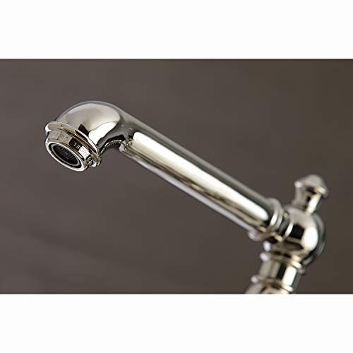 Kingston Brass KS7276AXBS English Country Bridge Kitchen Faucet, Polished Nickel, 8.31 x 8 x 6.88