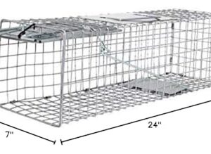 Heavy Duty Catch Release Medium Live Humane Animal Cage Trap for Rats, Squirrels, Chipmunks, Weasels and Other Similar Sized Animals 24x7x7