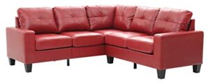 glory furniture newbury kd sectional, red. living room furniture, 35" h x 82" w x 32" d