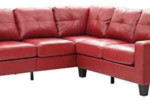 Glory Furniture Newbury KD Sectional, Red. Living Room Furniture, 35" H x 82" W x 32" D