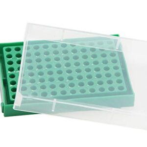 PCR Tube Rack for 0.2ml Micro-Tubes, 8 x 12 Array Pack of 4(Blue/Yellow/Purple/Green)