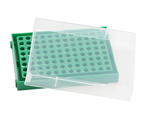 PCR Tube Rack for 0.2ml Micro-Tubes, 8 x 12 Array Pack of 4(Blue/Yellow/Purple/Green)