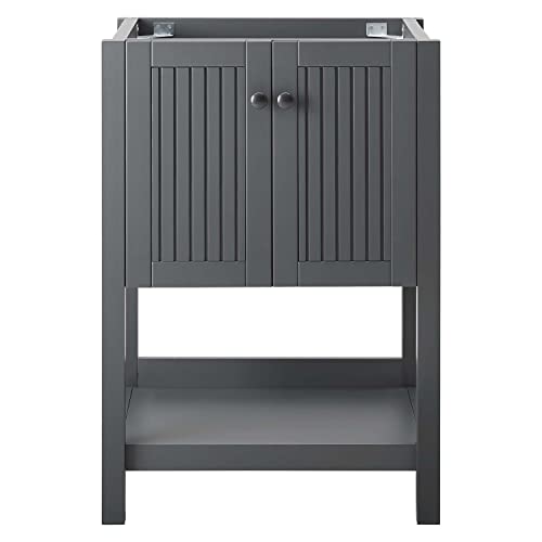 Modway Steam Soft-Close Doors Modern Wood Bathroom Vanity Cabinet in Gray