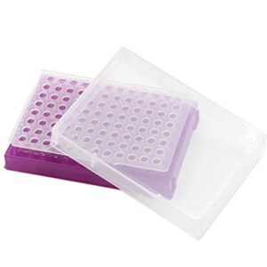 PCR Tube Rack for 0.2ml Micro-Tubes, 8 x 12 Array Pack of 4(Blue/Yellow/Purple/Green)