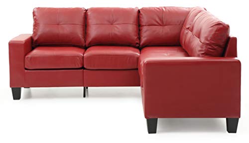 Glory Furniture Newbury KD Sectional, Red. Living Room Furniture, 35" H x 82" W x 32" D