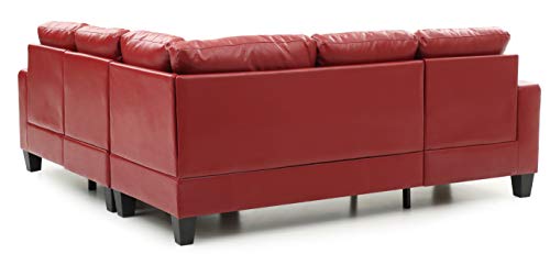 Glory Furniture Newbury KD Sectional, Red. Living Room Furniture, 35" H x 82" W x 32" D