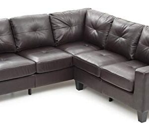 Glory Furniture Newbury KD Sectional, Dark Brown. Living Room Furniture 35" H x 82" W x 32" D