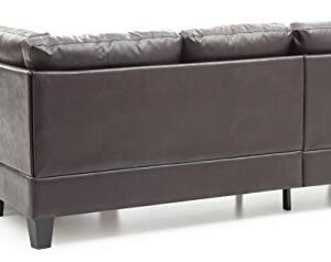 Glory Furniture Newbury KD Sectional, Dark Brown. Living Room Furniture 35" H x 82" W x 32" D