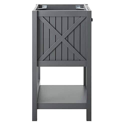 Modway Steam Soft-Close Doors Modern Wood Bathroom Vanity Cabinet in Gray