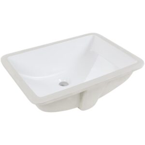 enbol bathroom undermount sink white rectangular ceramic sink for bathroom with overflow - ecu1812 exterior: 20 5/8" x 14 6/8" x 8 1/8"