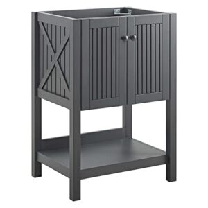 modway steam soft-close doors modern wood bathroom vanity cabinet in gray