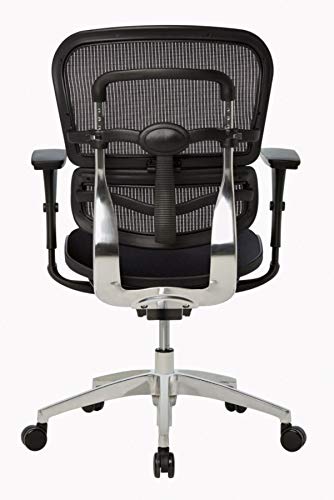 WorkPro 12000 Series Ergonomic Mesh/Premium Fabric Mid-Back Chair, Black/Black