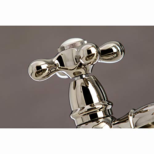 Kingston Brass KS7276AXBS English Country Bridge Kitchen Faucet, Polished Nickel, 8.31 x 8 x 6.88