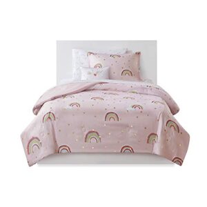 Mi Zone Kids Alicia Cozy Bed in A Bag Comforter with Complete Sheet Set Fun and Playful Print, Children Cover Girls Room Décor, Full, Pink 8 Piece