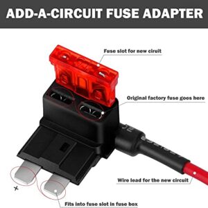 Gebildet Dash Cam Hardwire Kit Mini USB,10ft 12V-24V to 5V Low Voltage Protection ACN/ACS/ACU Add a Circuit Fuse Holders (Right Angle Mini USB+Fuse kit)