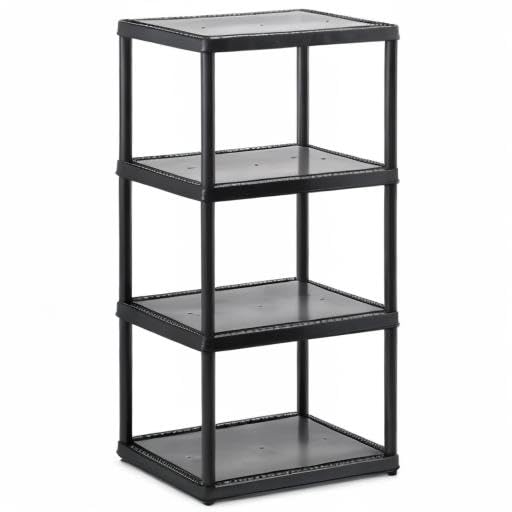 Gracious Living 4 Shelf Tier Light Duty Indoor and Garage Shelf, Black (2 Pack)