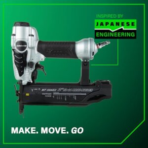 Metabo HPT Brad Nailer Kit | Pro Preferred Brand of Pneumatic Nailers | 18 Gauge | Accepts 5/8 to 2-Inch Brad Nails | Ideal for Trim Work, Furniture Building & Other Finish Applications | NT50AE2