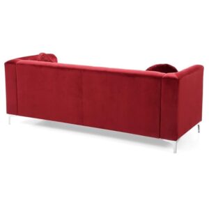 Glory Furniture Pompano Velvet Sofa in Burgundy