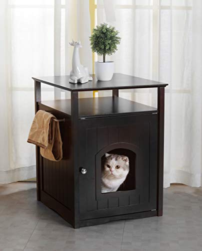 Merry Pet Cat Washroom/Night Stand Pet House – Hidden Litter Box Furniture