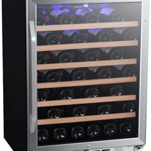 EdgeStar CWR532SZ 24 Inch Wide 53 Bottle Built-In Single Zone Wine Cooler with Reversible Door and LED Lighting - Stainless Steel