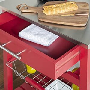 Linon Home Décor Kitchen Cart Red