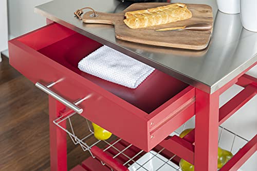 Linon Home Décor Kitchen Cart Red