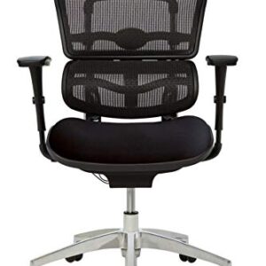 WorkPro 12000 Series Ergonomic Mesh/Premium Fabric Mid-Back Chair, Black/Black