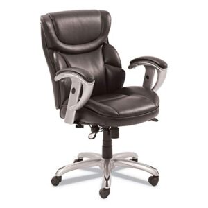 sertapedic emerson task chair, supports up to 300 lb, 18.75" to 21.75" seat height, brown seat/back, silver base