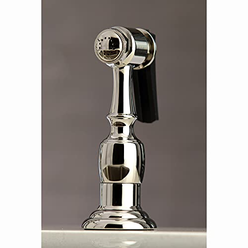 Kingston Brass KS7276AXBS English Country Bridge Kitchen Faucet, Polished Nickel, 8.31 x 8 x 6.88