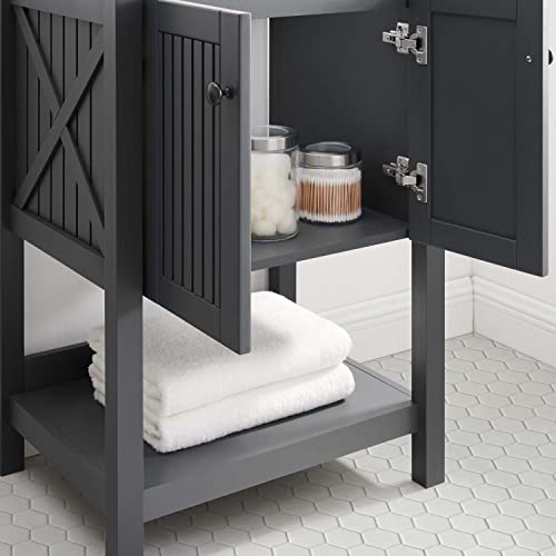 Modway Steam Soft-Close Doors Modern Wood Bathroom Vanity Cabinet in Gray