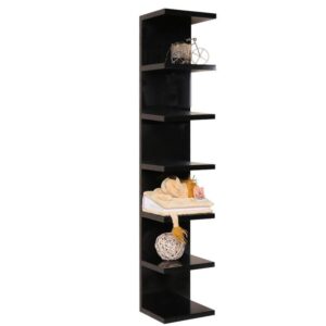 liangliang floating wall shelves shelf 7 layer bulkhead against the wall display stand wood-based panel,3 colors (color : black, size : 87.5x17x13.5cm)