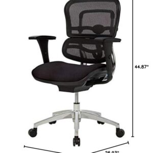 WorkPro 12000 Series Ergonomic Mesh/Premium Fabric Mid-Back Chair, Black/Black