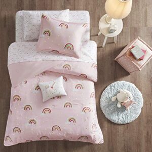 Mi Zone Kids Alicia Cozy Bed in A Bag Comforter with Complete Sheet Set Fun and Playful Print, Children Cover Girls Room Décor, Full, Pink 8 Piece