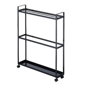 yamazaki home 4293 towel rack and bath cart-rolling bathroom storage organizer, one size, black