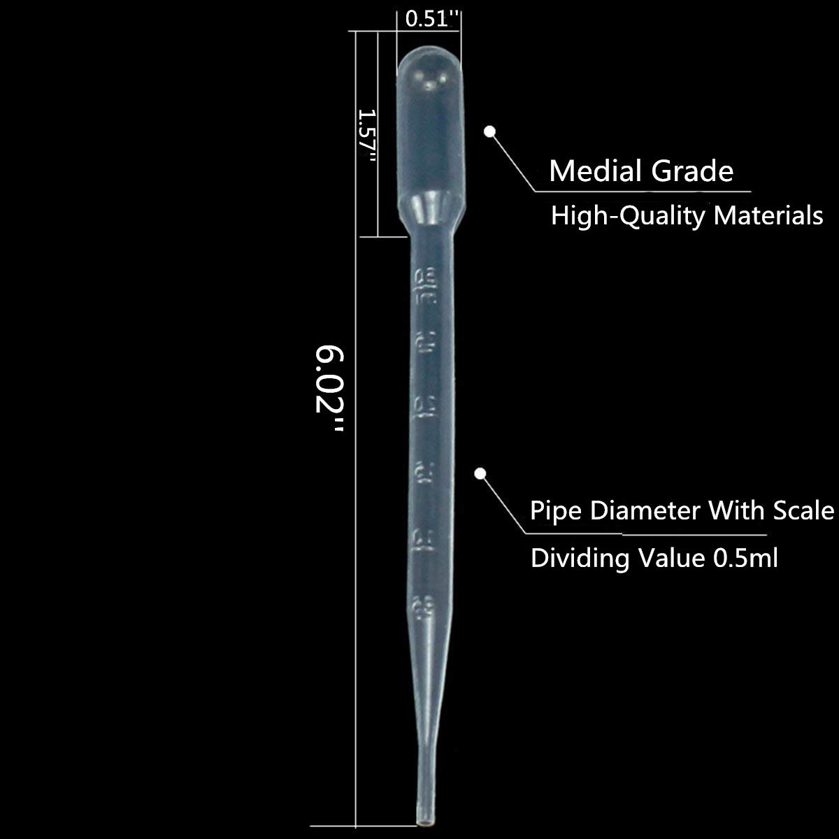 100pcs Plastic Disposable Transfer Pipettes - 3ml Plastic Calibrated Graduated Eye Dropper Suitable for Lip Gloss Transfer Essential Oils Science Laboratory Experiment