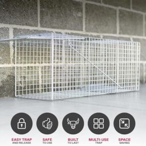 Heavy Duty Catch Release Medium Live Humane Animal Cage Trap for Rats, Squirrels, Chipmunks, Weasels and Other Similar Sized Animals 24x7x7