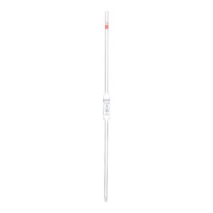 eisco volumetric pipette, 10ml - class a - blue markings - red coded - borosilicate glass