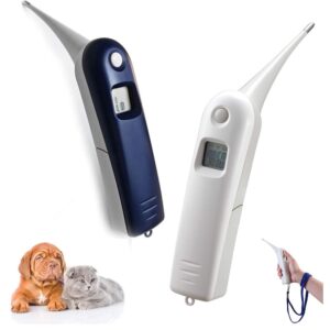 aurynns pet thermometer dog thermometer, fast digital veterinary thermometer, pet thermometer for dogs, cats, horse,cattle, pigs,birds, sheep.c/f switchable (blue)