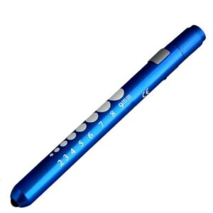 bluelans® pen light reusable led medical penlight with pupil gauge for nurses doctors with pocket clip (blue)