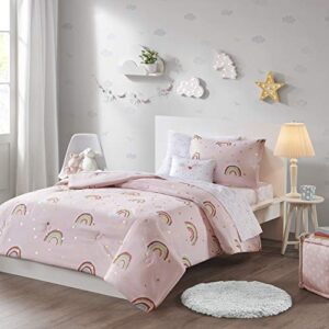 Mi Zone Kids Alicia Cozy Bed in A Bag Comforter with Complete Sheet Set Fun and Playful Print, Children Cover Girls Room Décor, Full, Pink 8 Piece